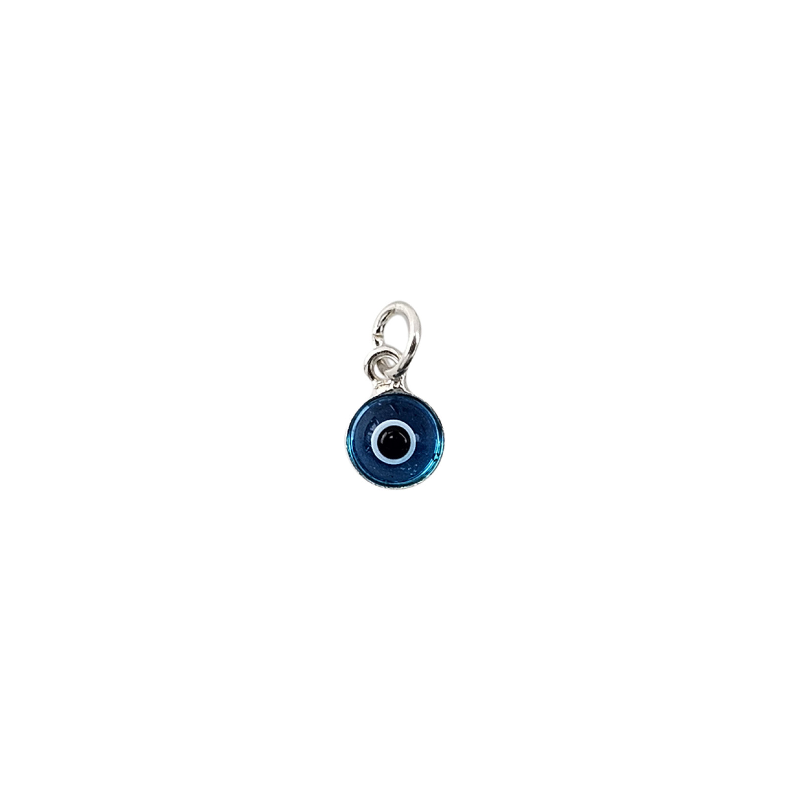 Sterling silver 925° murano 6mm evil eye (mati) pendant